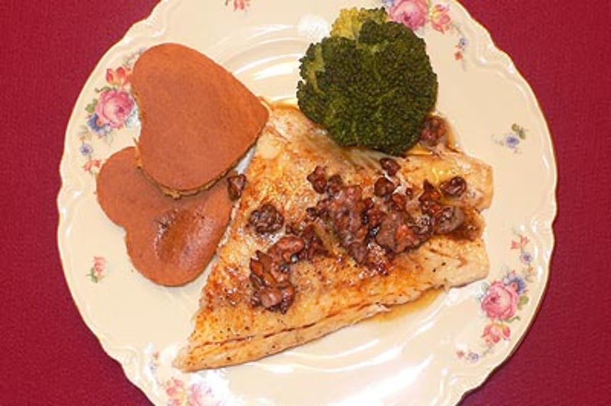 Seebarsch mit Brokkoli und Maisbrotherzen - Rezept - kochbar.de