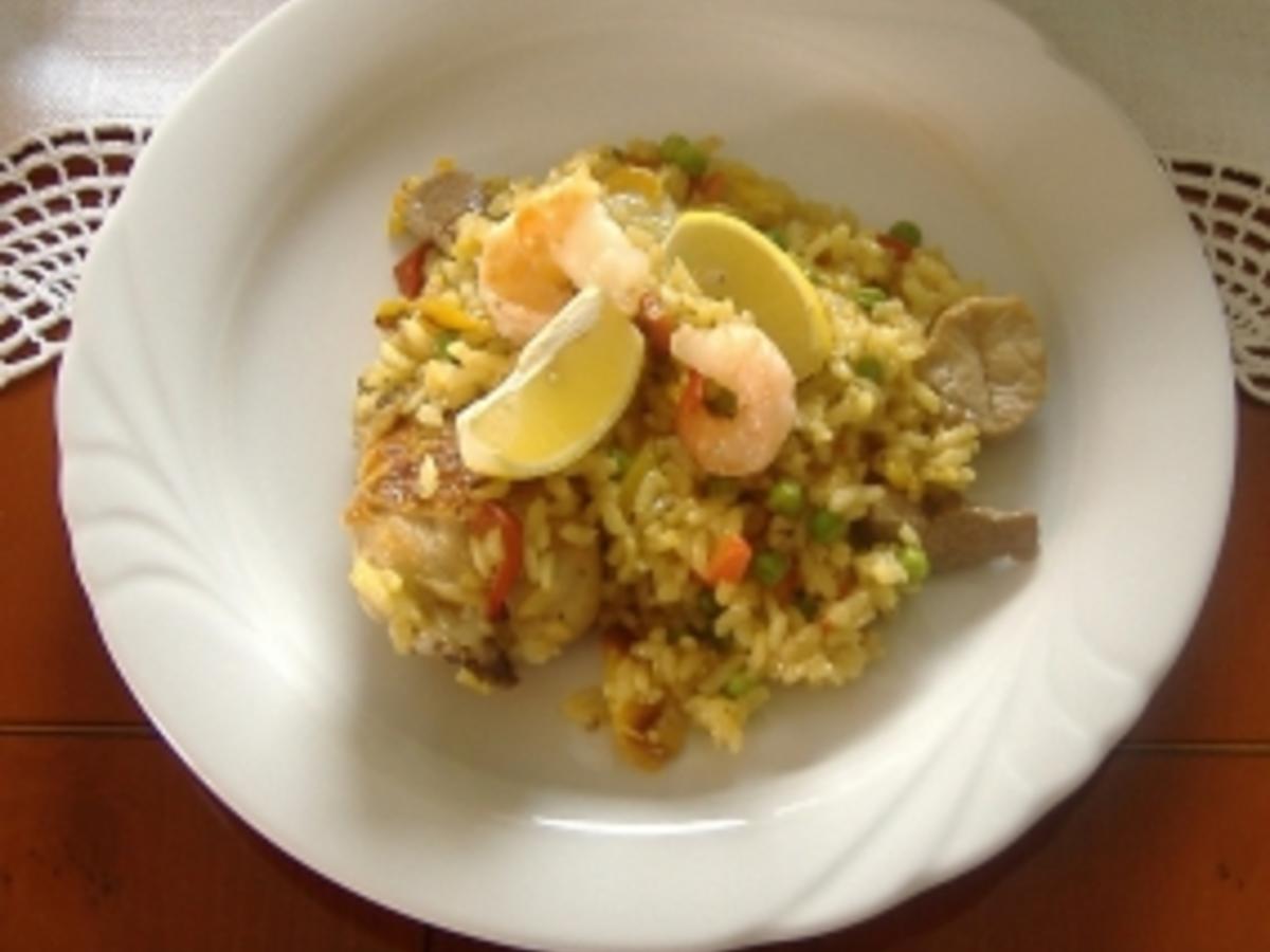Arroz con pollo, cerdo, pescado y mariscos - von golfvornholz