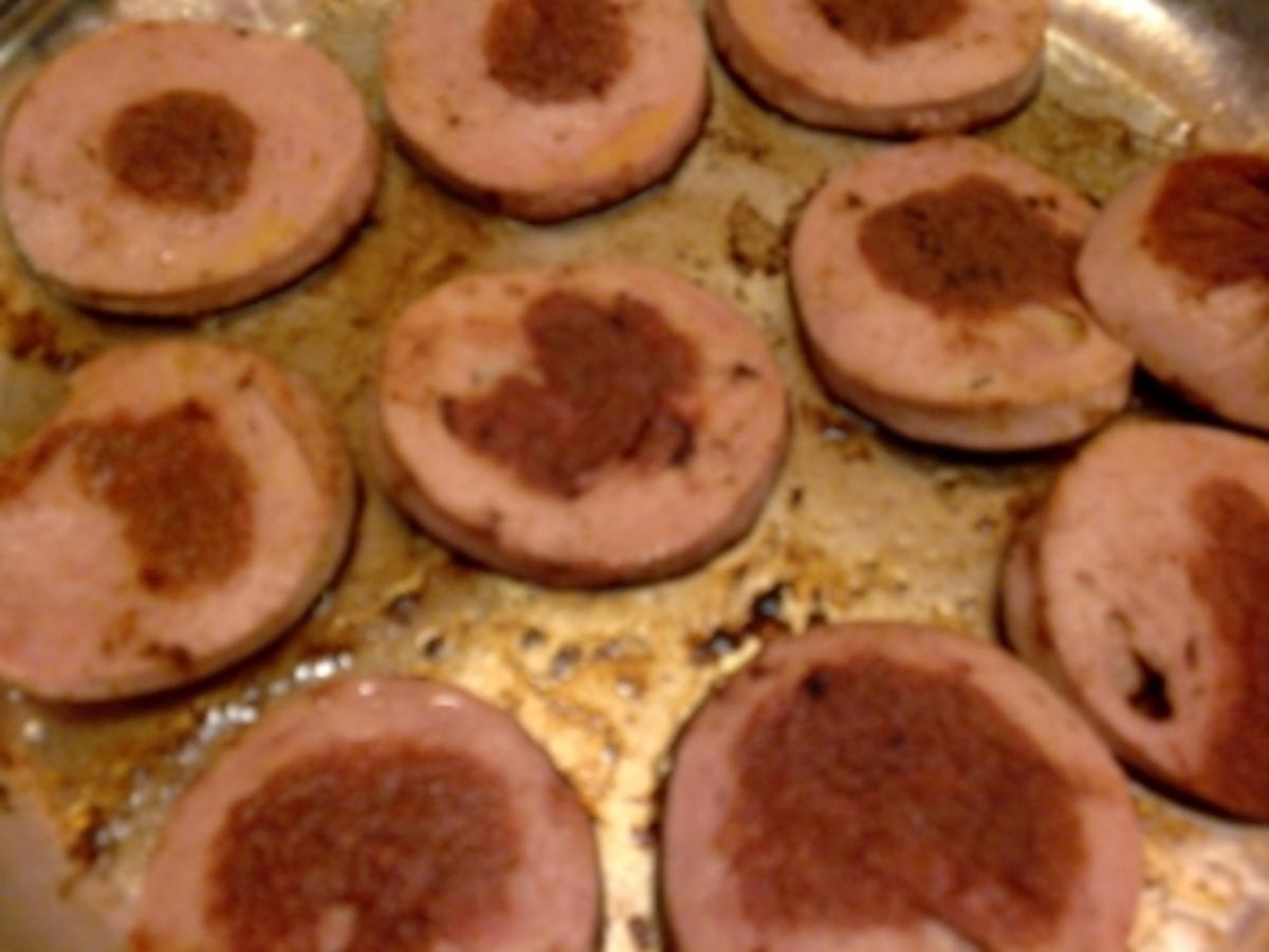 Gebratene Fleischwurst - schnell & einfach - 362 kcal/100g