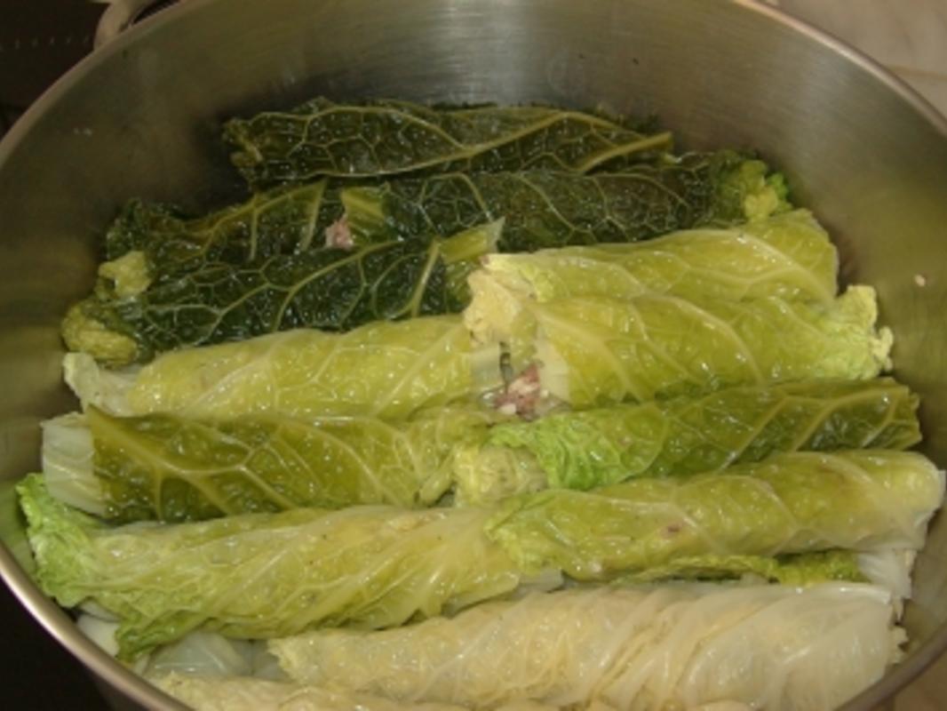 Wirsing, gefüllt - Rezept mit Bild