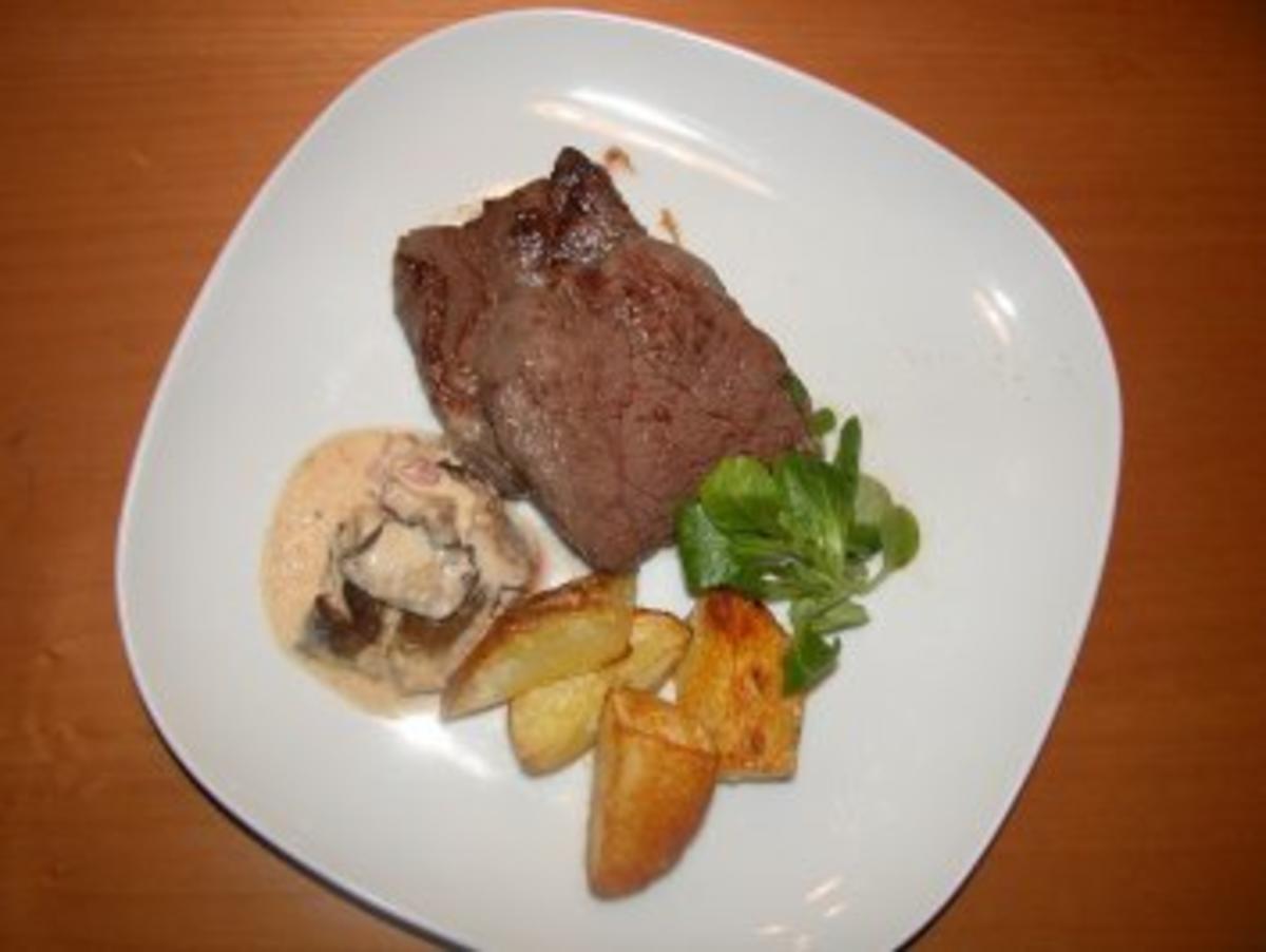 Rinderfilet mit Austernpilzen und Wedges - Rezept - kochbar.de