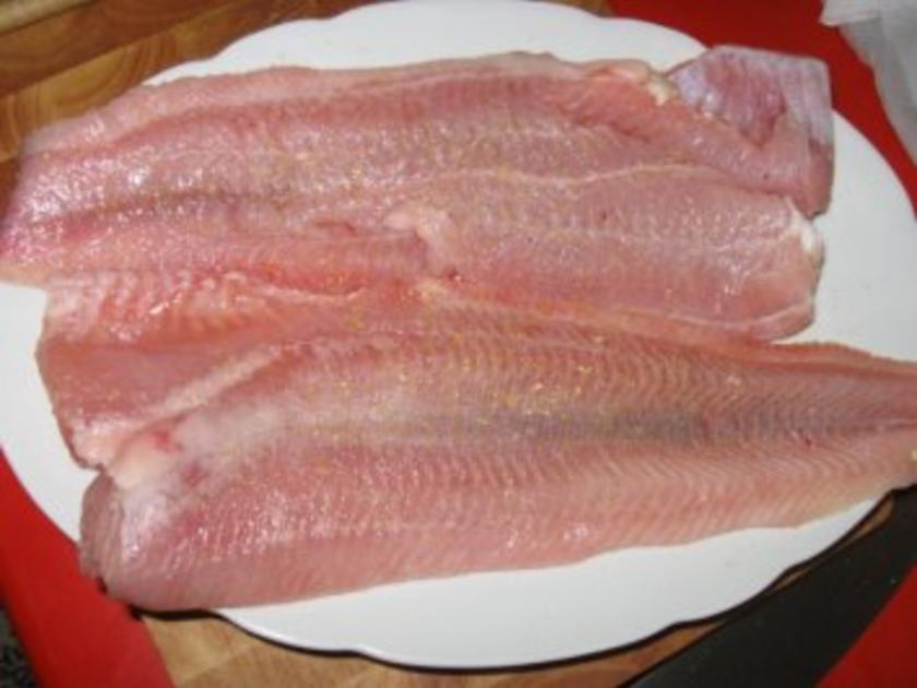 Sesam Fischfilet Wallerfilet =Welsfilet mit Dill Gurkengemüse im KB ...