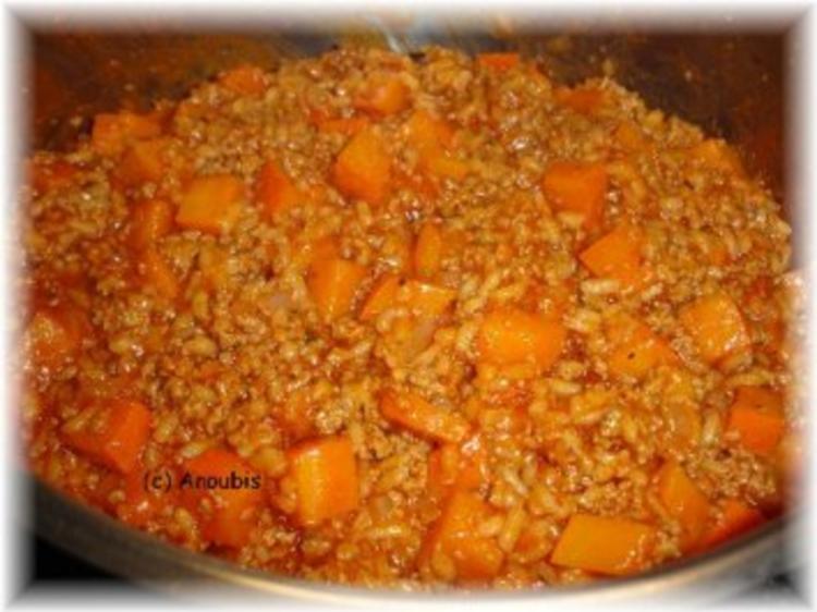 Hackfleischgericht Risotto mit Kürbis und Hackfleisch - einfach - von Anoubis