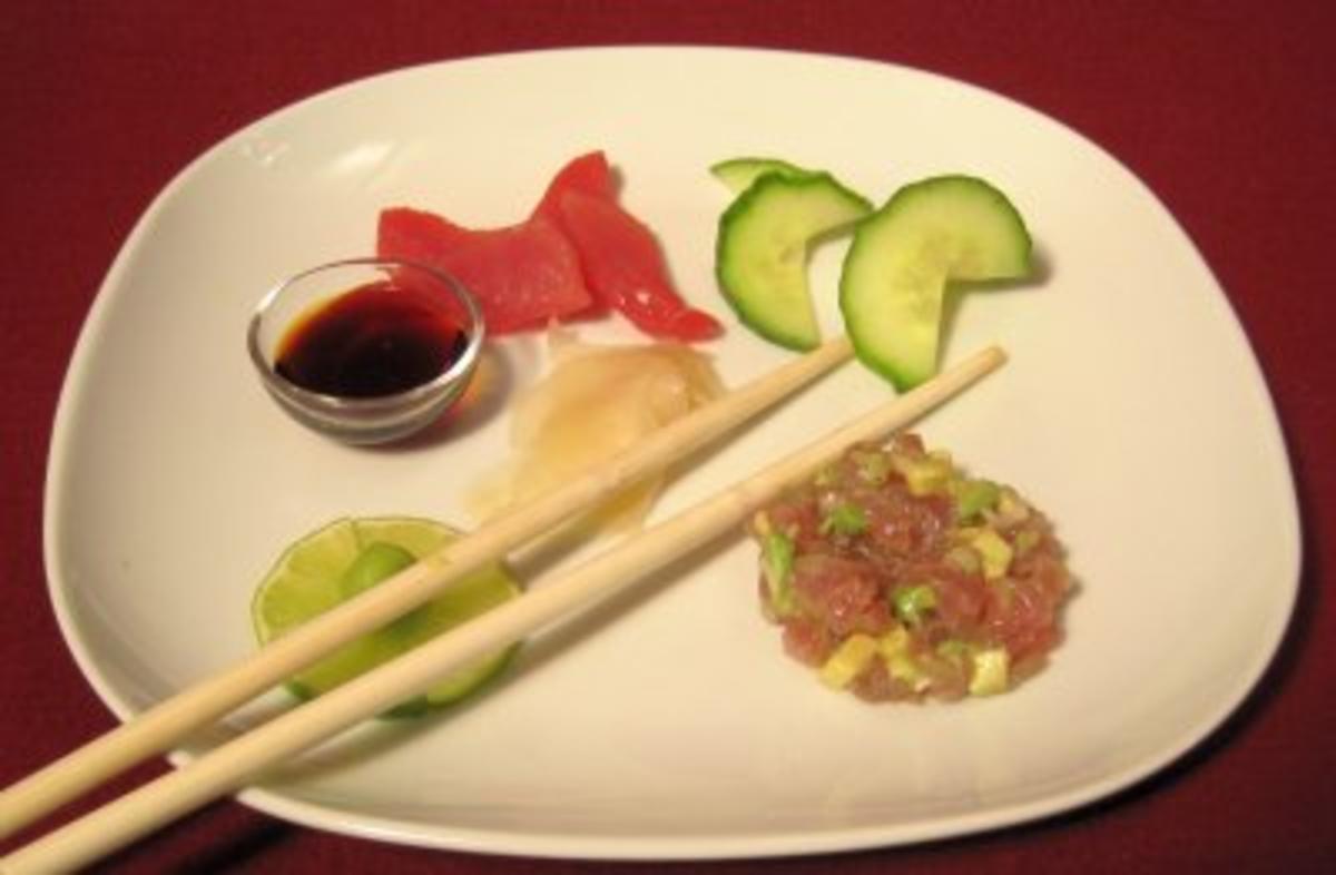 Sashimi und Tunfisch-Tatar - Duo vom Tunfisch - Rezept - kochbar.de