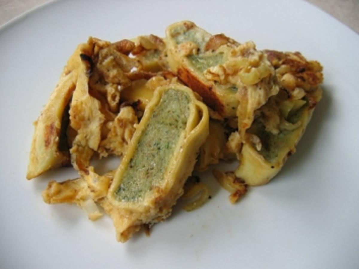 Maultaschen mit Ei - schnell & einfach - von Kartoffelbrei