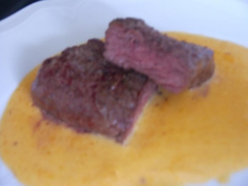 Straußensteak mit Orangensoße - Rezept - kochbar.de