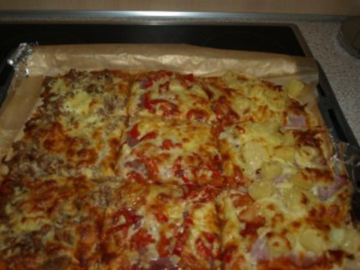 Pizzablech mit drei Sorten - einfach - 269 kcal/100g