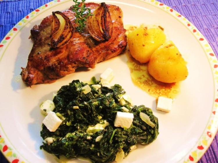 Blattspinat mit Feta - schnell & einfach - von mimi