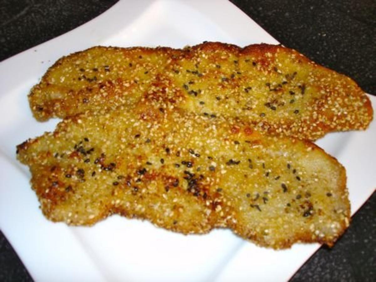 Sesam Knusperschnitzel - einfach - 174 kcal/100g