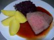 Rinderbraten vom Angus Rind an einer leckeren Rotweinsosse - 112 kcal/100g