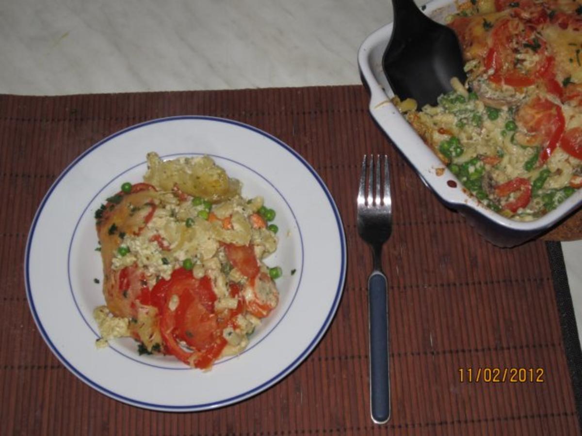 Vegetarisch:Nudelauflauf mit Gemüse - einfach - 176 kcal/100g