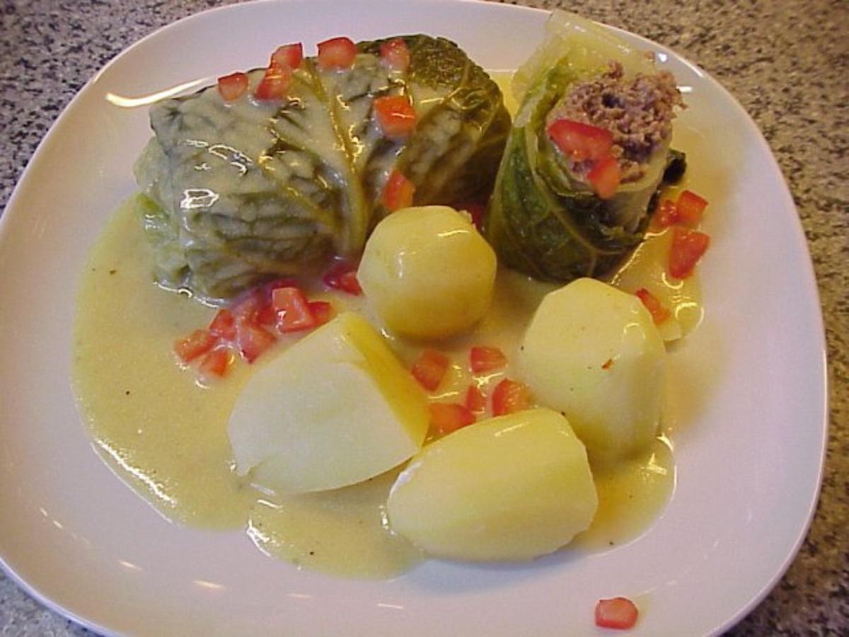 Wirsing Rouladen in Senf Soße - einfach - 206 kcal/100g