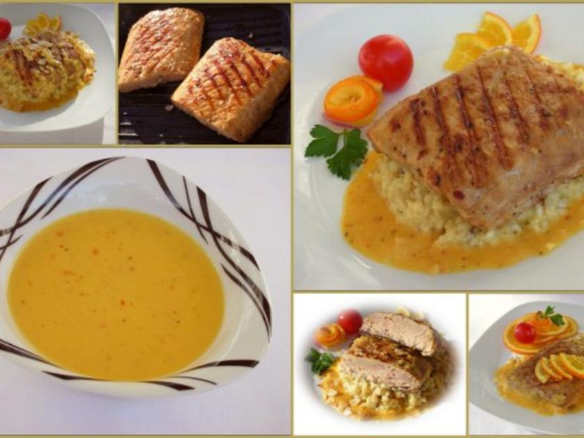 Marinierter Wildlachs mit Cointreau- Sauce und Mandel Risotto - schnell ...
