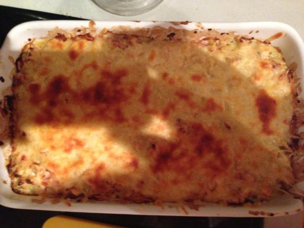 Überbackene Schinkenfleckerl - einfach - 183 kcal/100g