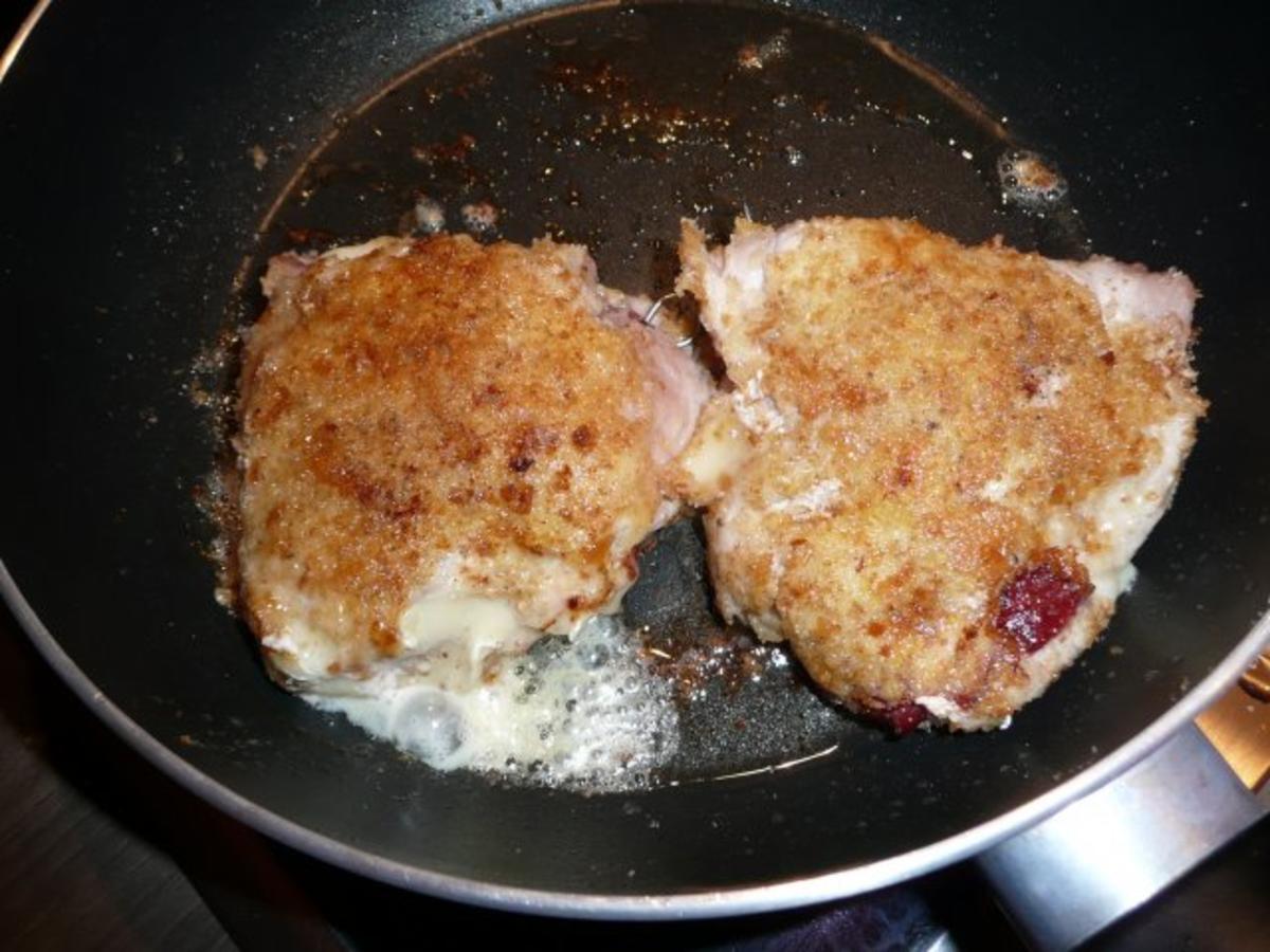 Cordon Rouge mit Pommes und Salat - einfach - 65 kcal/100g