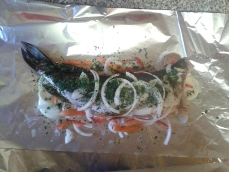 Frischer Hecht mit Gemüse aus dem Ofen - einfach - 51 kcal/100g