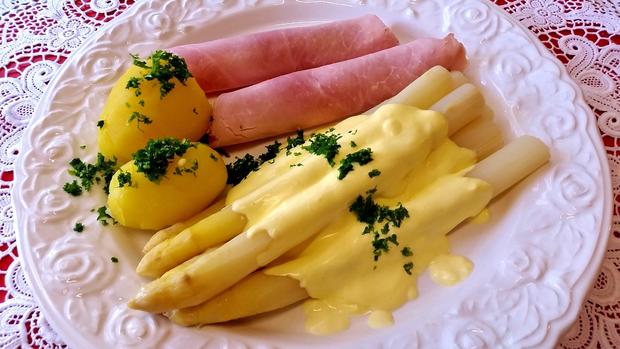 Spargel ... ... mit Kochschinken und Zitronen-Hollandaise - Rezept mit ...