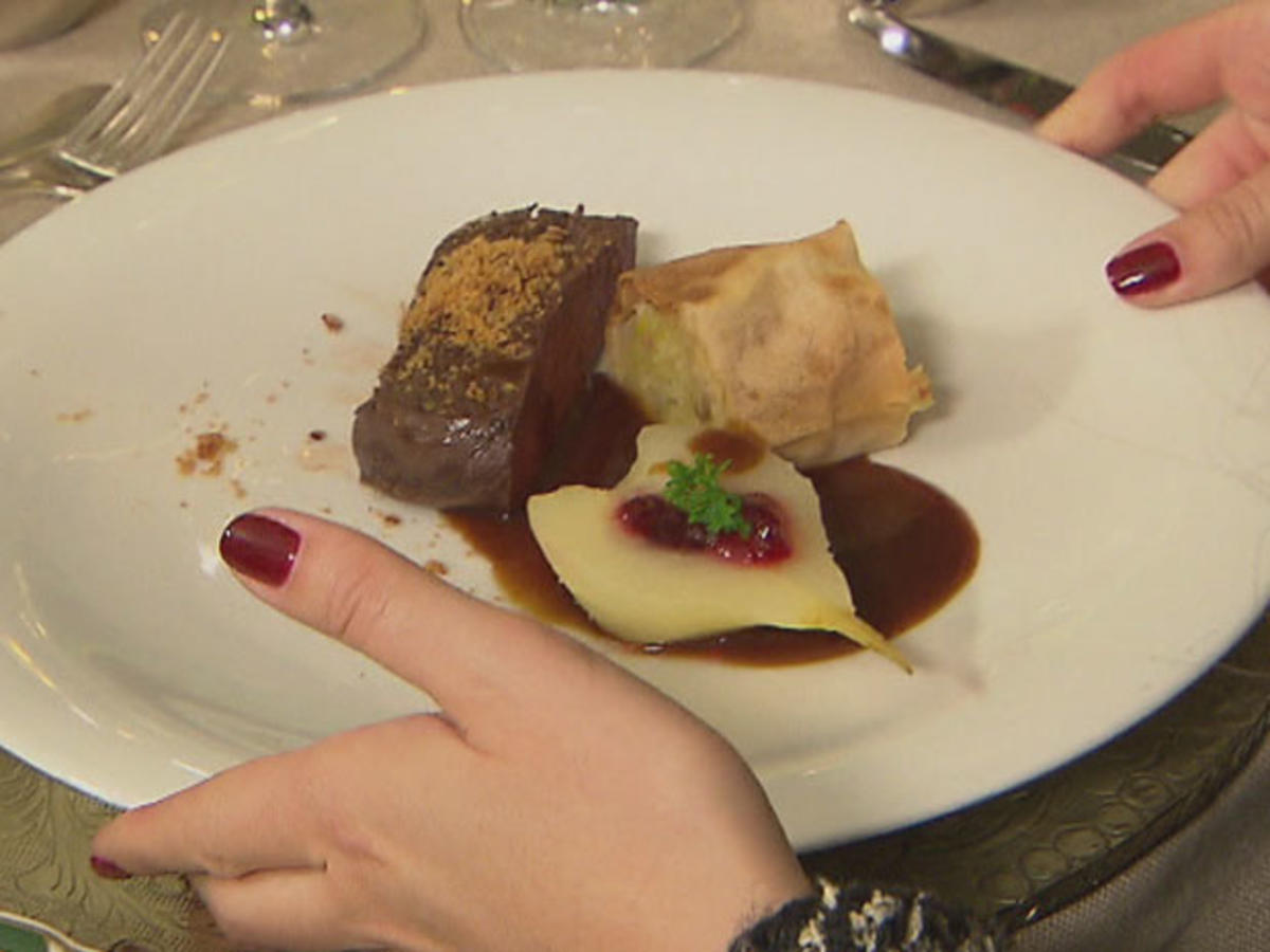 Gebratener Rücken vom Karwendelhirsch, Kartoffellauchstrudel ...