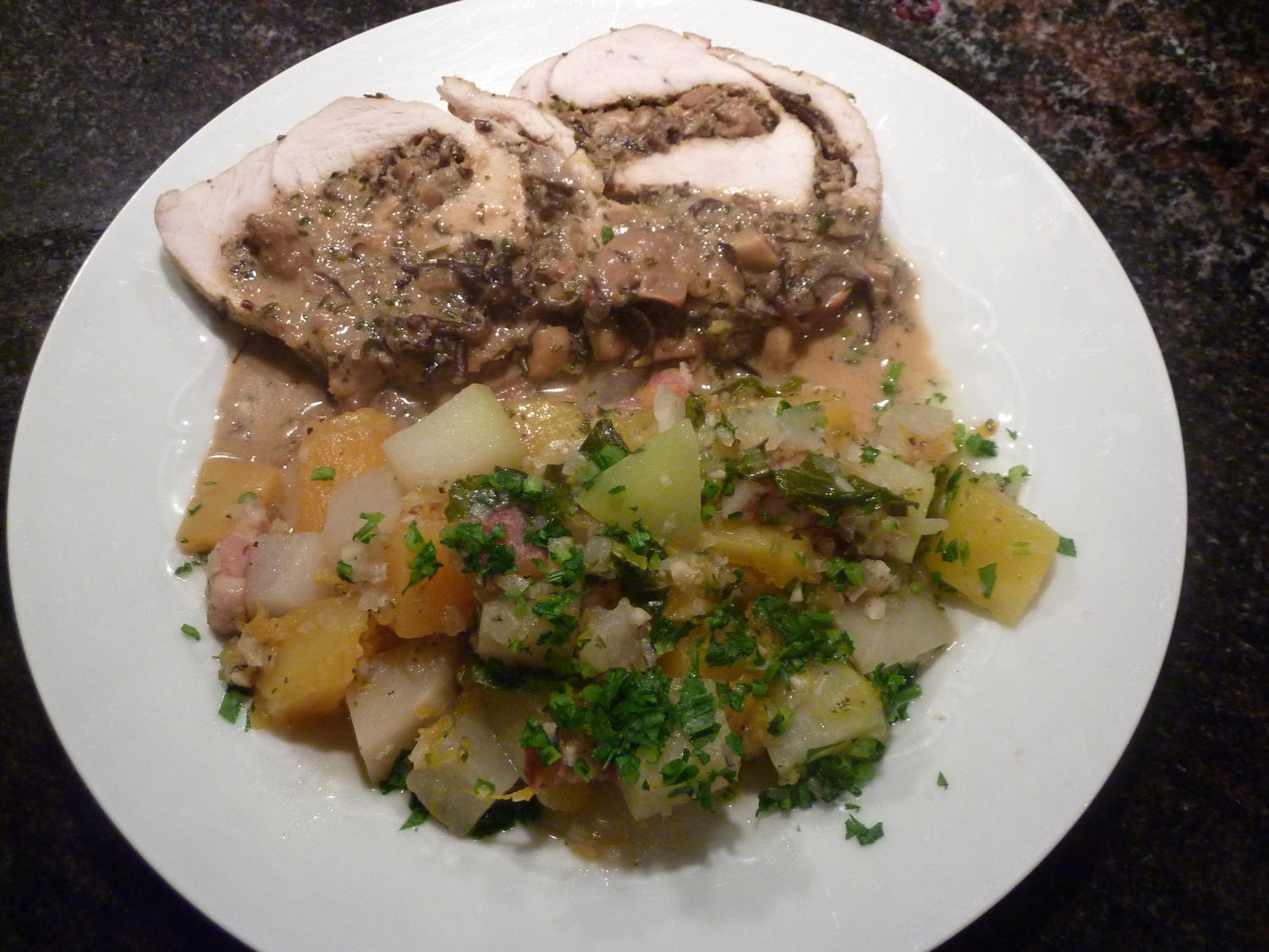 Truthahnbrust mit gemischte Pilze Füllung - Rezept - kochbar.de