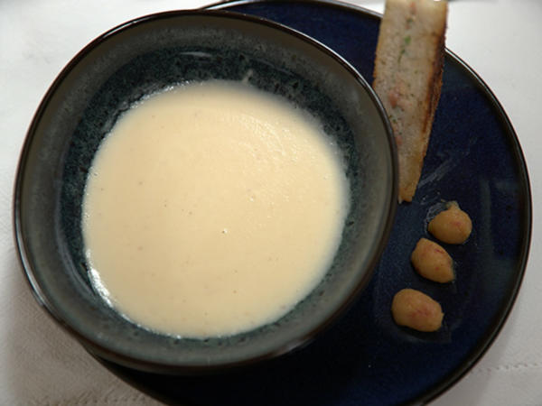 Topinambursuppe mit Krabbentoast und Apfel Wasabi Püree - von Das ...