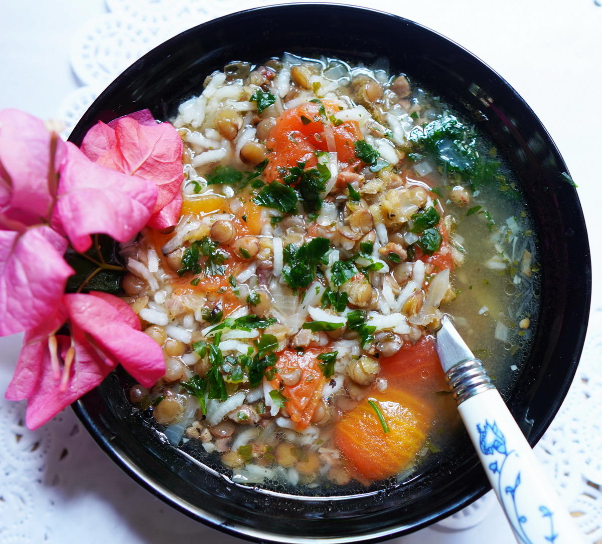 Reissuppe mit Linsen - Minestra di riso - Rezept - kochbar.de