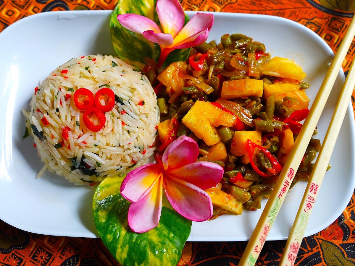 Cap Cay mit Mango und Mandarinreis - Rezept